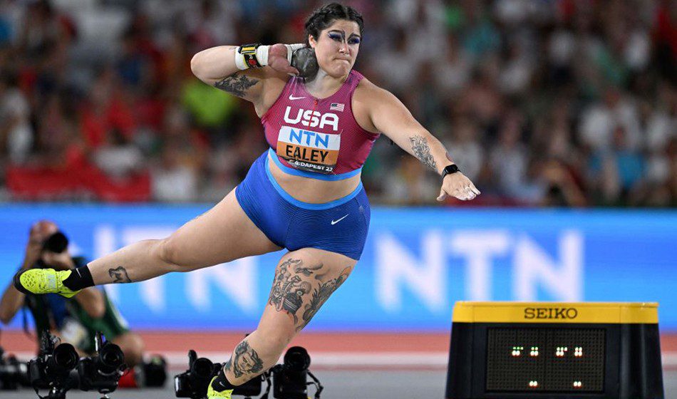American shot putter Chase Ealey defends world title in Budapest ...